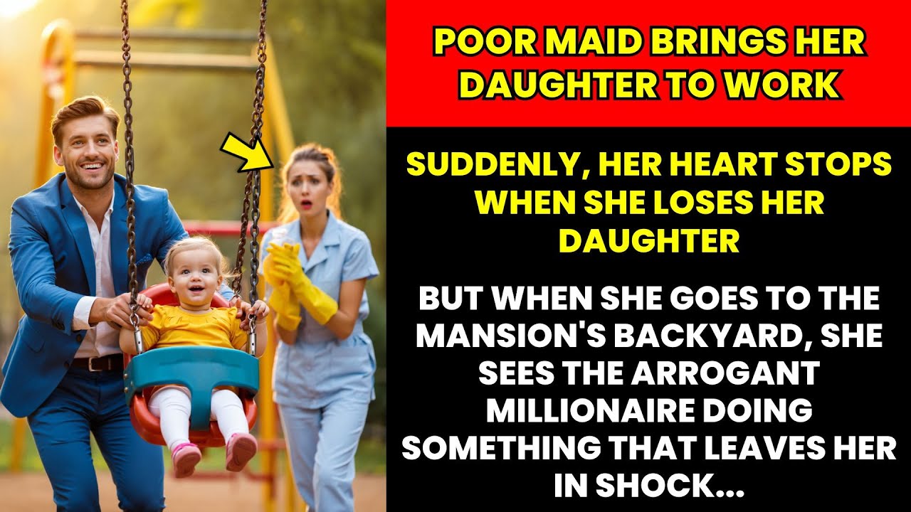 POOR CLEANING LADY TAKES CHILD TO WORK AND FREEZES AT THE MILLIONAIRE ...