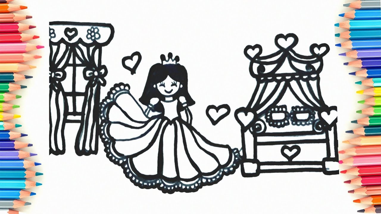How to draw princess stepbystep/drawing for kids/kids art hub - YouTube