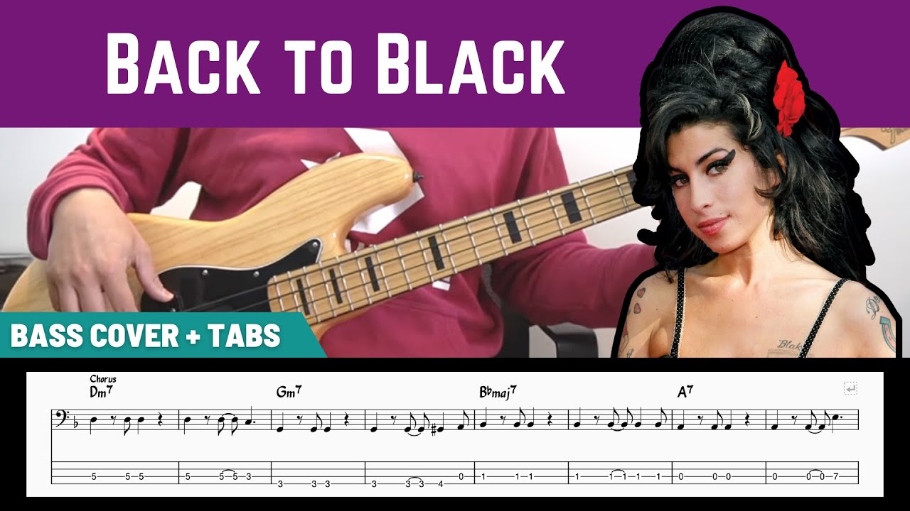 Amy Winehouse - Back To Black (Bass Cover + TAB) - YouTube