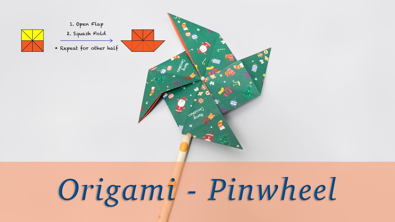 Origami Pinwheel, How to make paper pinwheel - Super easy version - YouTube