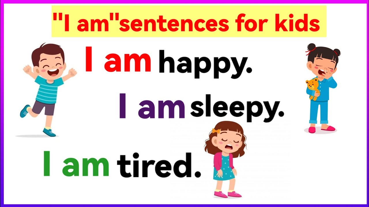 "I am" sentences |Reading practice for kids|Reading practice simple ...