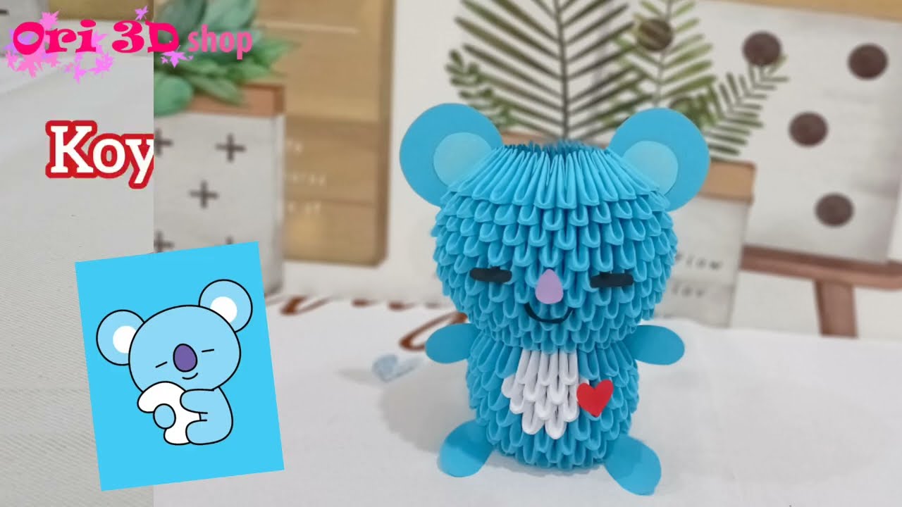 Tutorial KOYA BT21 3d Origami - Dạy xếp Origami 3D - YouTube