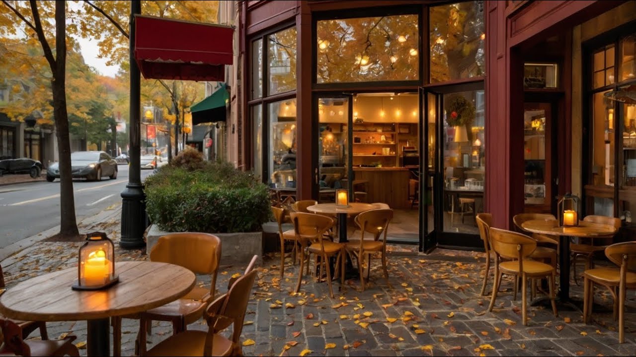 Live Stream: Cozy Autumn Coffee Shop Ambiance ☕📚 Fall Vibes | Relax ...