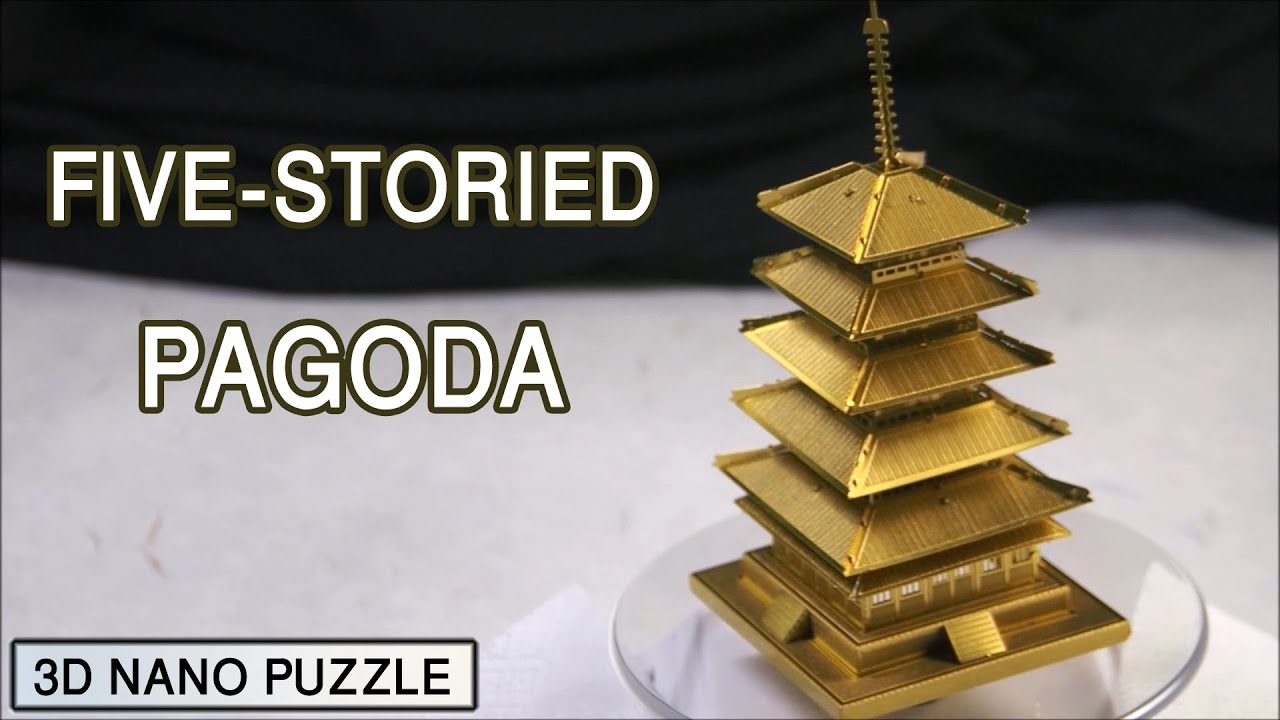 Metal Puzzle 3D - Five Story Pagoda (Gold) - YouTube