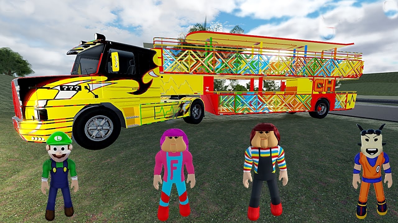 Carreta furacão com personagens Luigi Fofona Fofão e Goku no Roblox ...