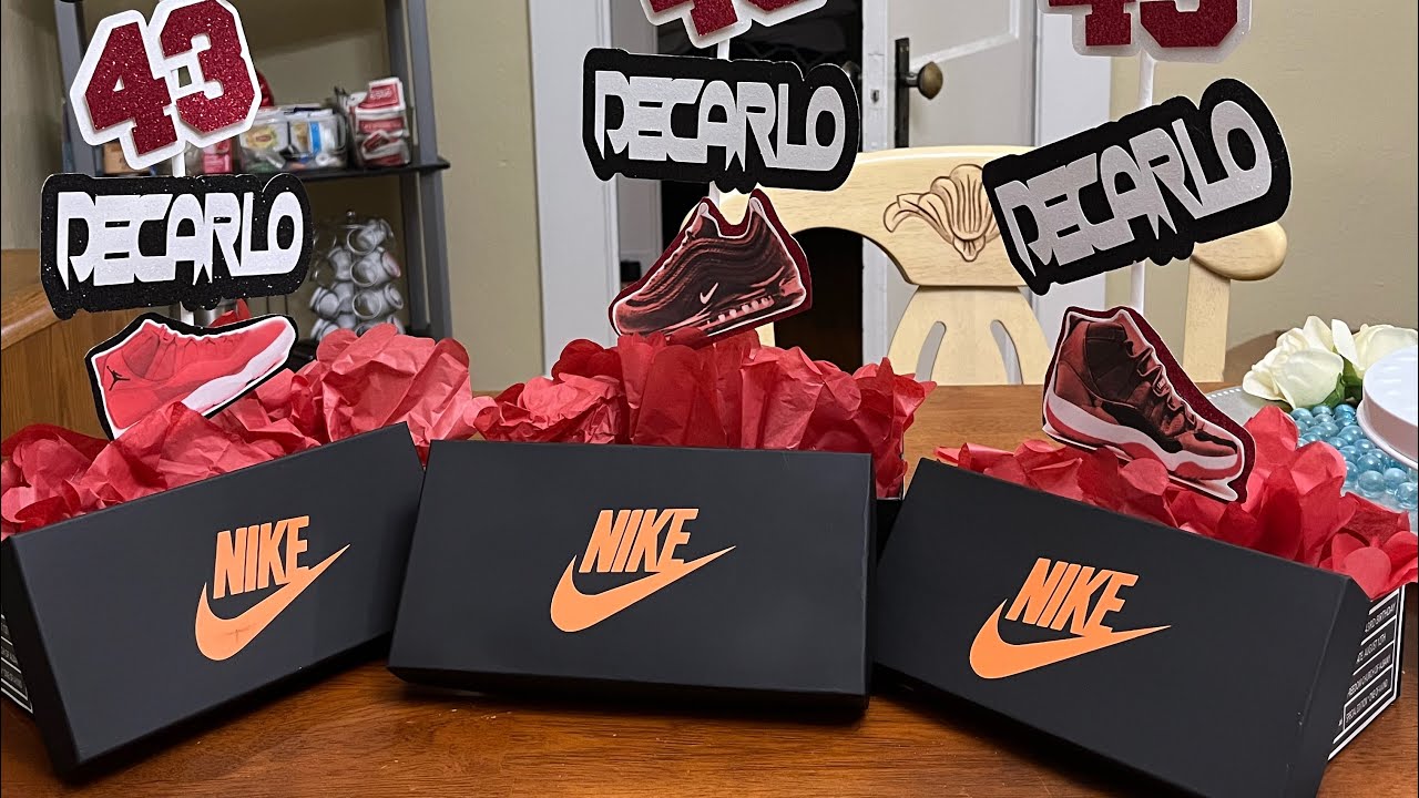 Creating a mini Nike shoe box out of dollar tree gift box! - YouTube