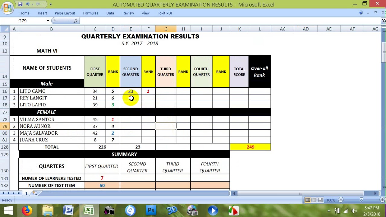 AUTOMATED QUARTERLY TEST RESULTS - YouTube