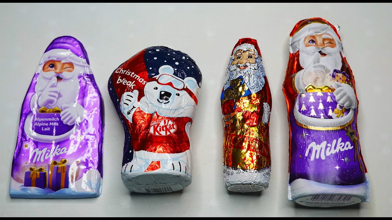 ASMR Unboxing Winter Party: Roshen Grandpa Frost, Milka Santa Claus ...