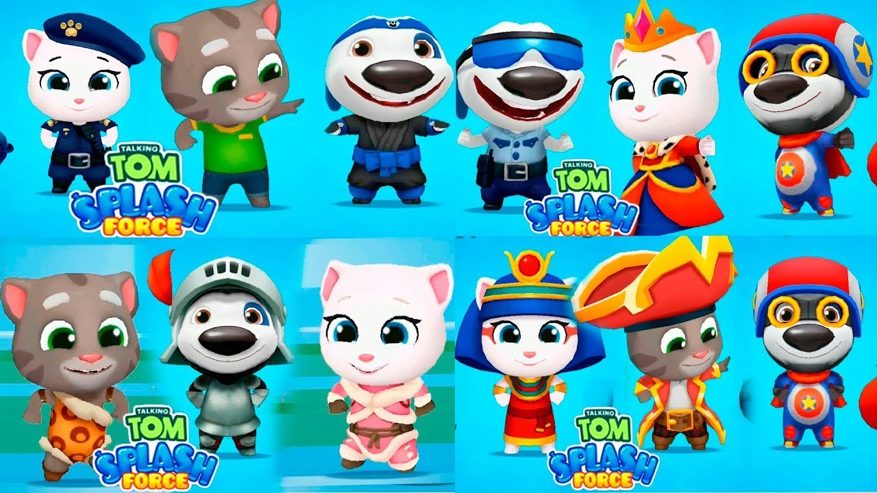 TALKING TOM SPLASH FORCE - All characters - Gameplay, Android Mobile ...