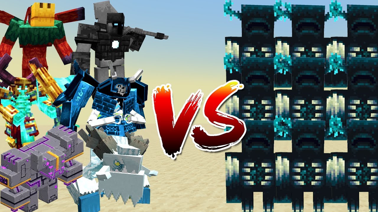 How many minecraft Wardens to beat STRONGEST BOSSES? ( Part 2 ...
