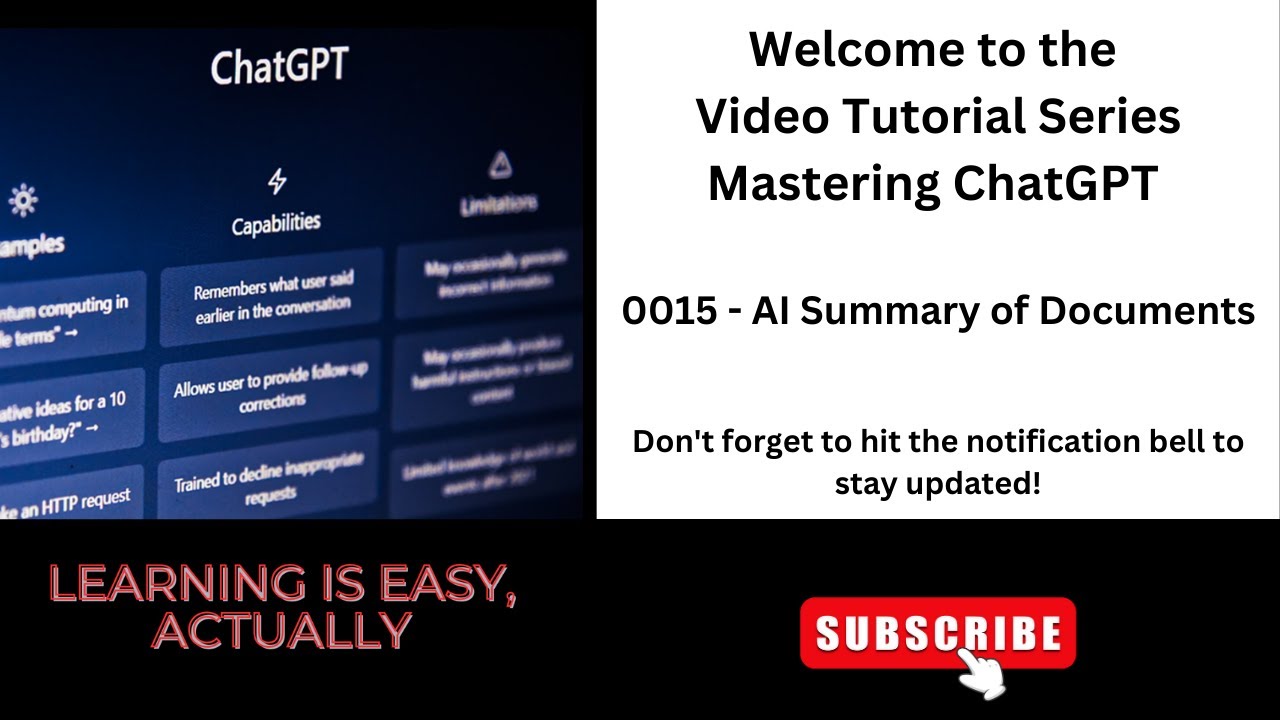 ChatGPT AI-Powered Document Summarization Explained – It's Easy, Actually - YouTube