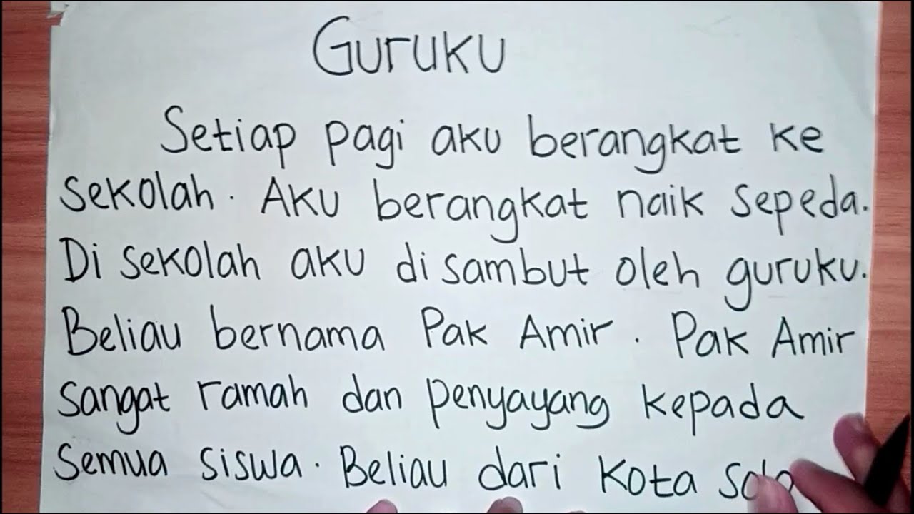 Belajar Menulis dan Membaca Teks Bahasa Indonesia tema Guruku untuk ...