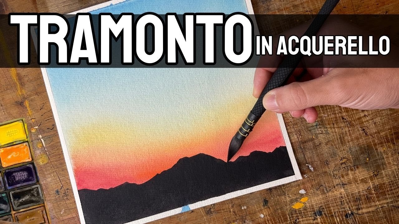Dipingere un tramonto in acquerello - Tutorial facile - YouTube