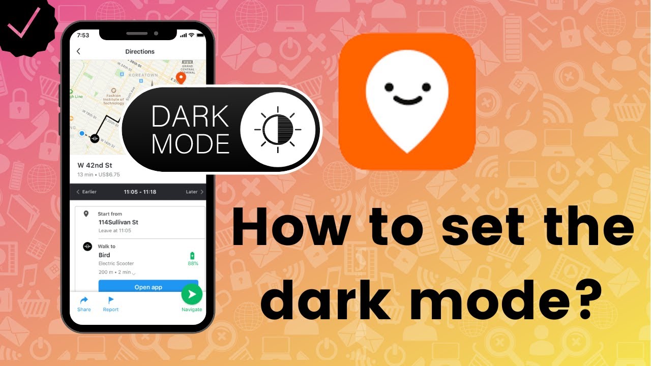 How to set the dark mode in Moovit? - YouTube