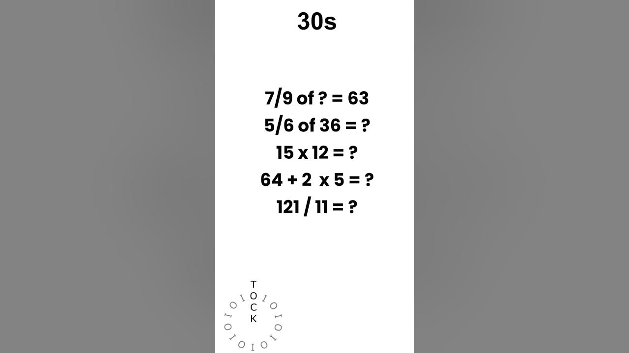 One Minute Daily Math Challenge - YouTube