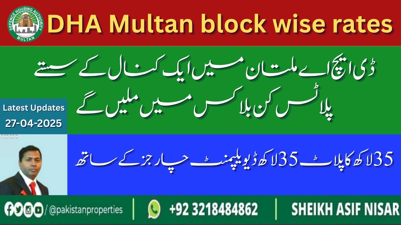 DHA Multan block-wise rates | Pakistan Properties - YouTube