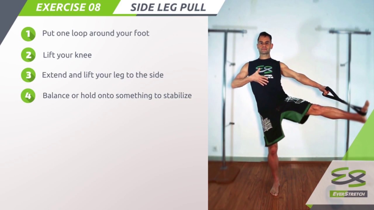 EverStretch Stretching Grip Exercise 8: Side Leg Pull - YouTube