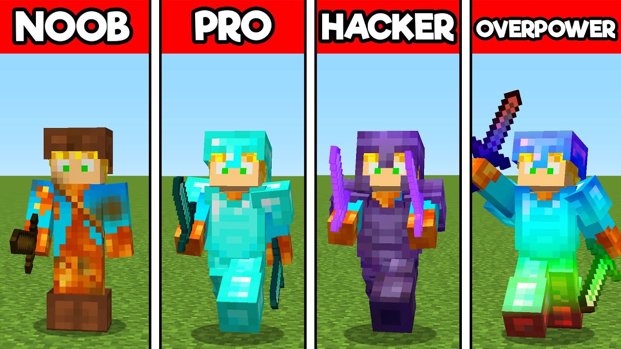 FUI de NOOB a PRO a HACKER a OVERPOWER NO MINECRAFT - YouTube