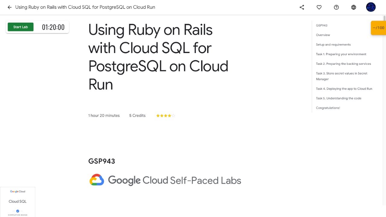 Qwiklabs Using Ruby On Rails With Cloud Sql For Postgresql On Cloud 7081