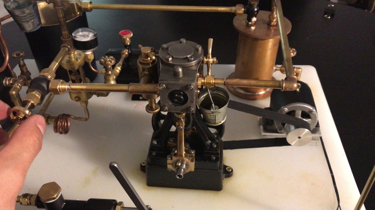 Miniture steam engine plant ( stuart 10V & PM boiler) - YouTube