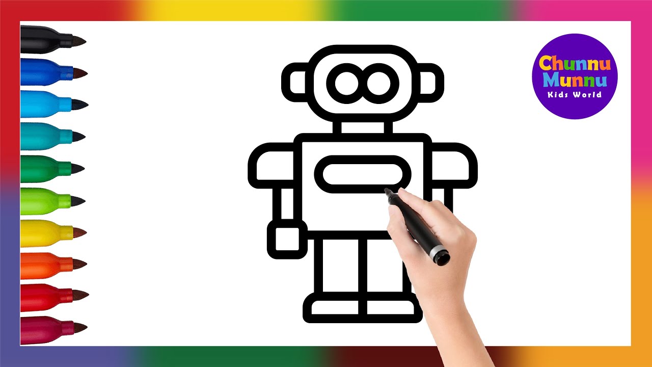 Robot Painting & Coloring Marker Pen Video for Kids and Toddlers ...
