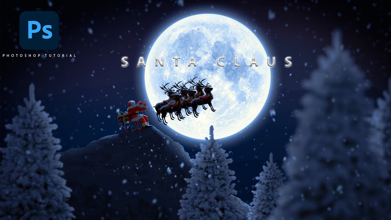 Christmas Flying Santa Claus Photoshop Manipulation || Santa Photo ...