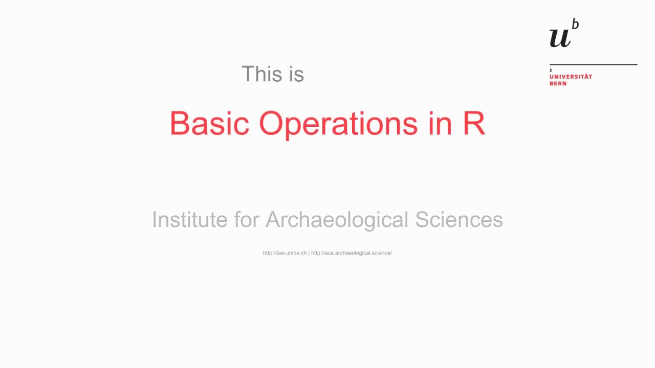 Basic Operations in R - YouTube