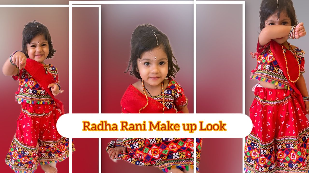 Radha Makeup for Baby girl | Janmashtami Special Radha Rani Makeup ...