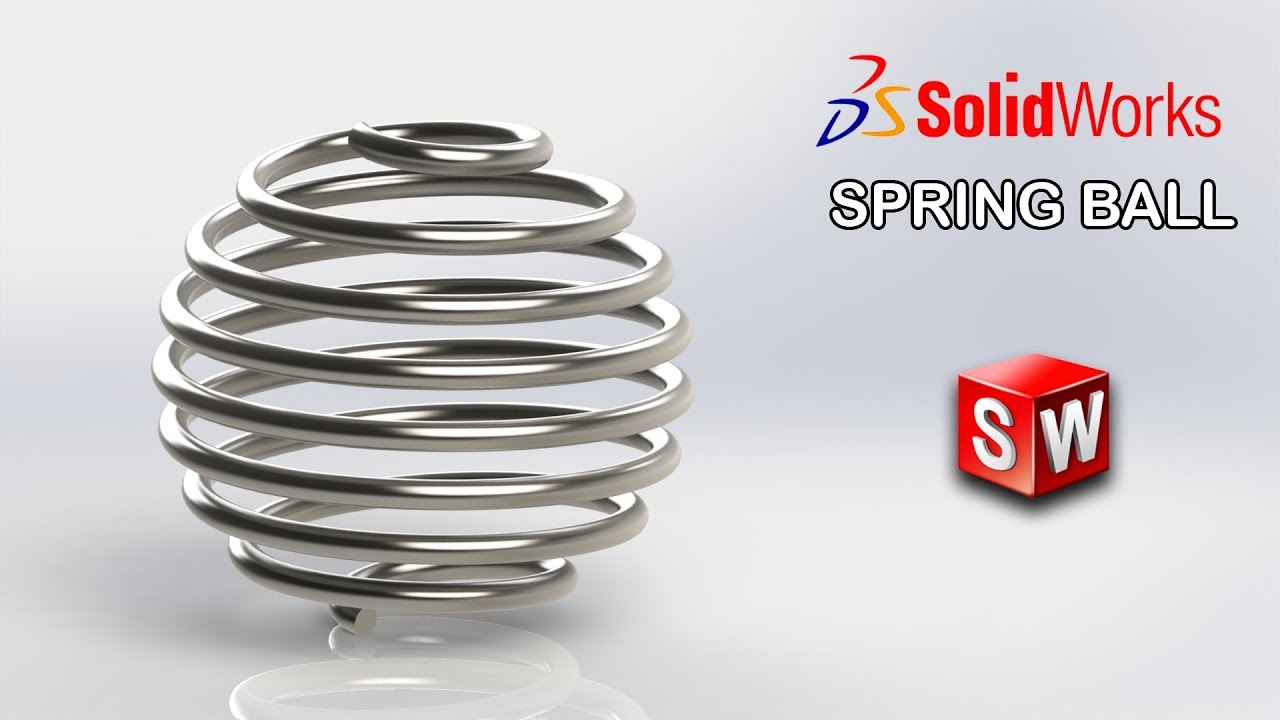 Solidworks Basic tutorial #26- DESIGN A UNIQUE SPRING BALL IN 4 MINUTES ...