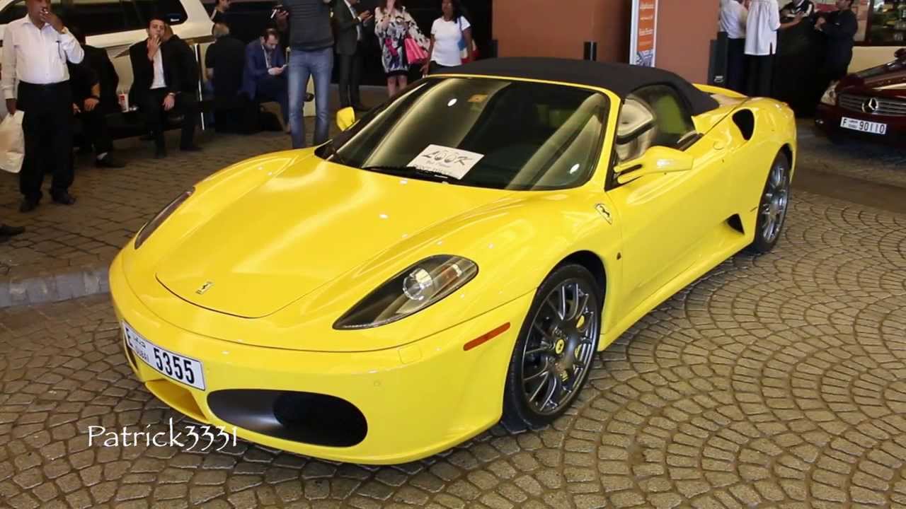 Ferrari F430 Spider in bright yellow at MoE - YouTube