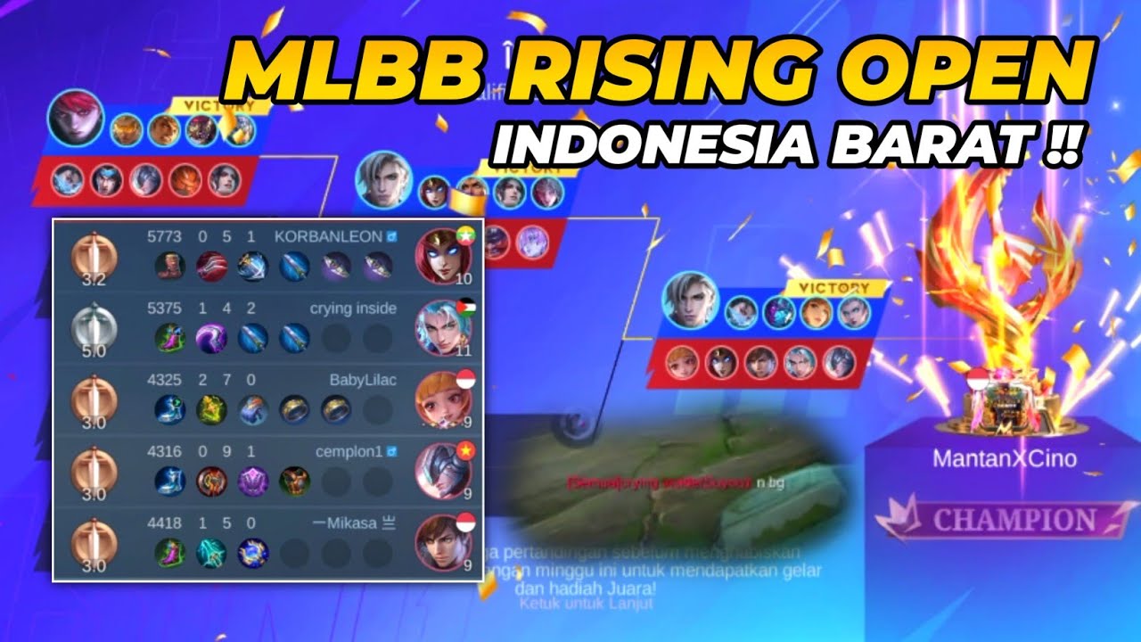 MLBB Rising Open !! Indonesia Barat !! Musuh Pasrah - Top Global Aamon ...