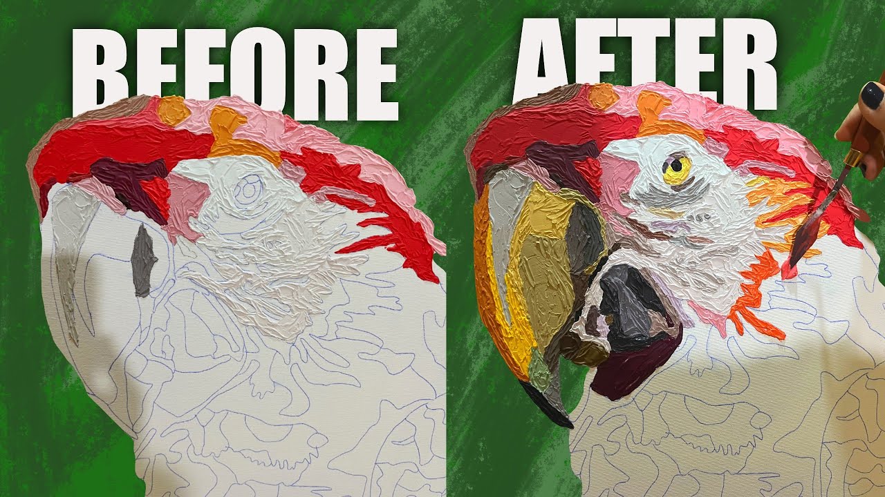 BEFORE & AFTER TEXTURE PAINTING / ACRYLIC PAINTING #art #painting - YouTube