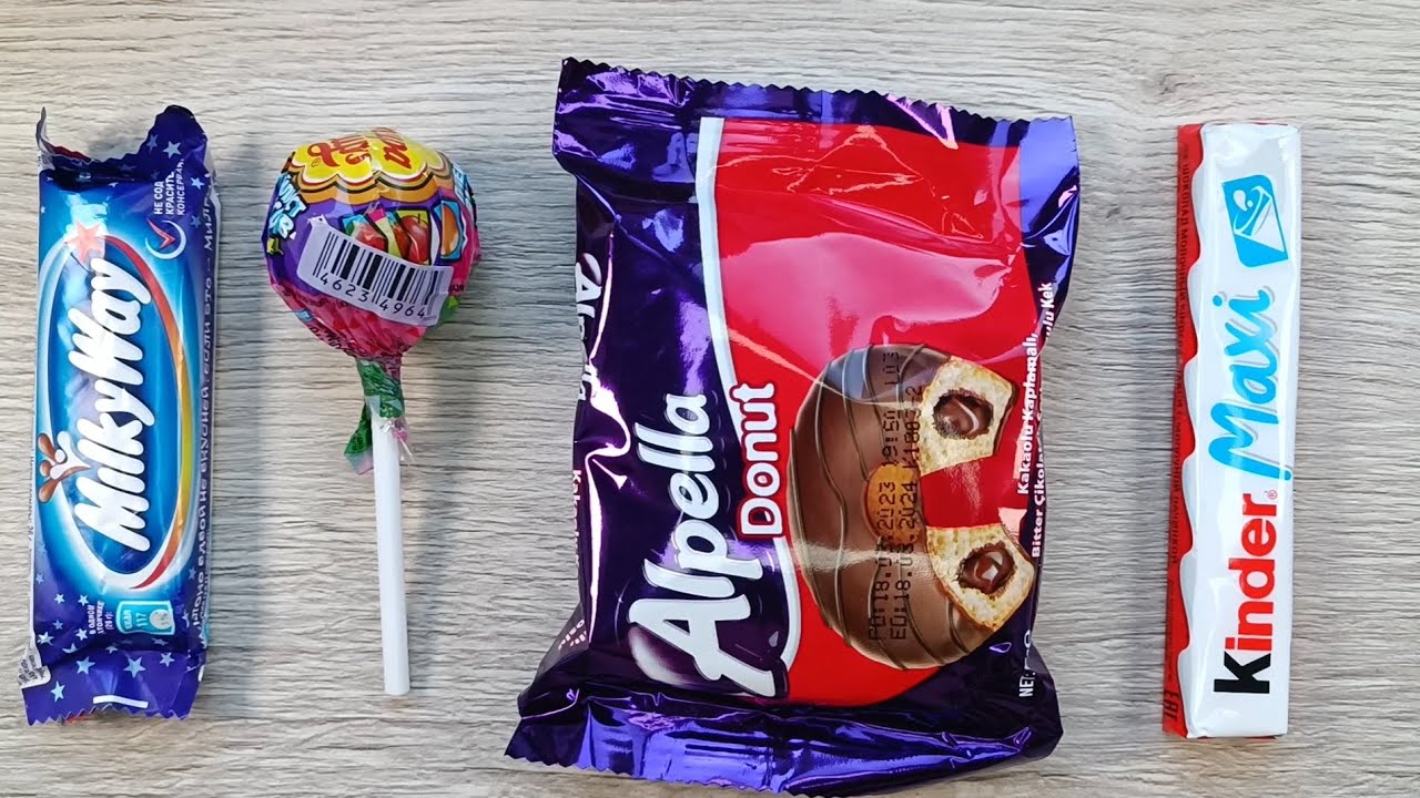Unpacking Kinder MAXI & Alpella Donut 🍩ASMR | Bright Candies - YouTube
