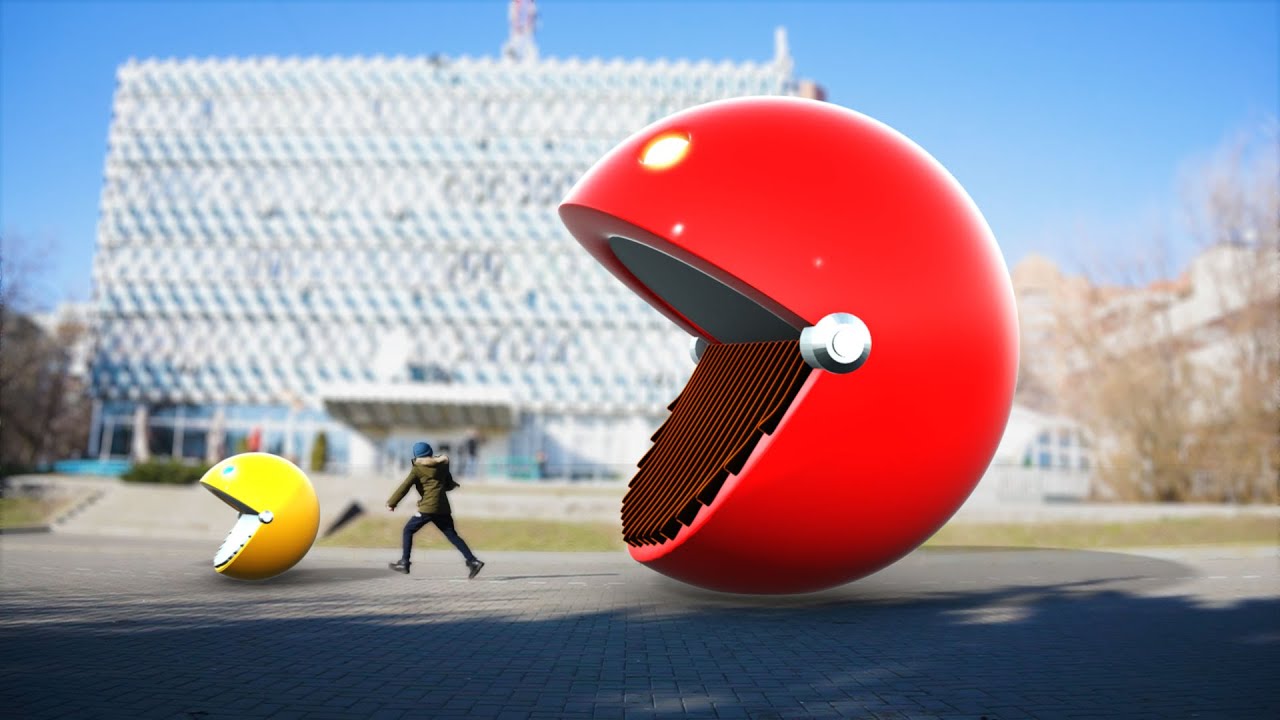 Pacman in Real Life! Big Red Pacman - YouTube
