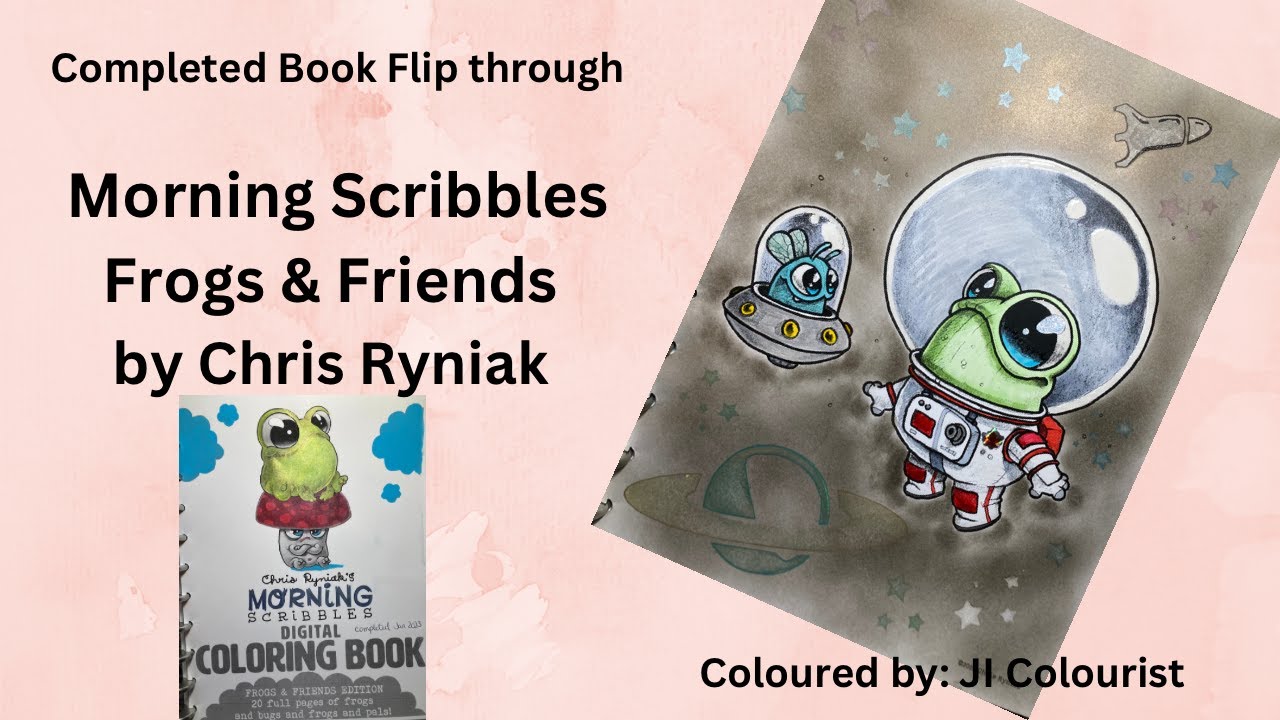 Frogs and Friends Volume 1 - competed colouring book flip through - YouTube