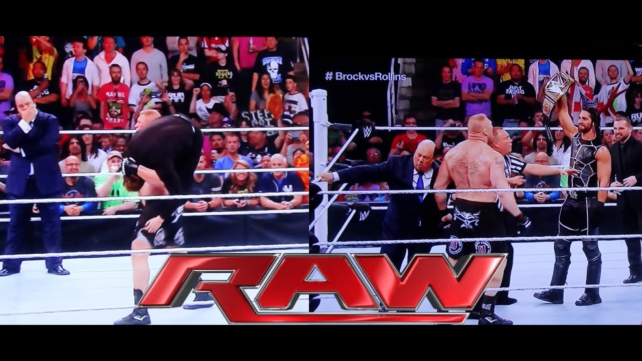 WWE RAW 3/30/15 Brock Lesnar Snaps Destroys WWE Cameraman - Brock ...