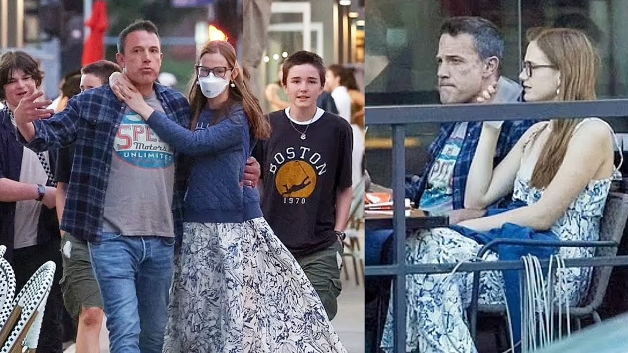 Ben Affleck, Violet and Fin enjoy dinner at Kaz the Soba Place - YouTube