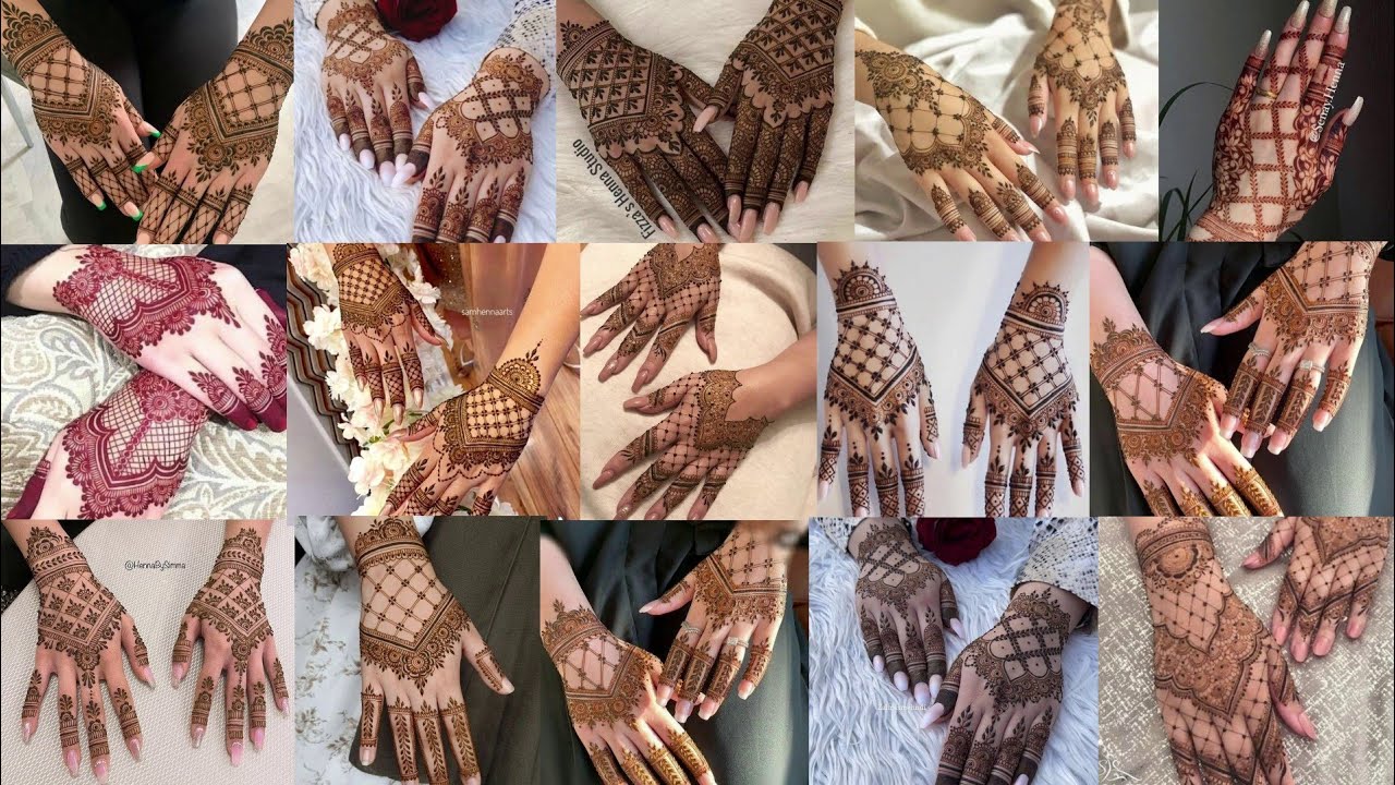 Simple Mehndi Design | Trending Check Mehndi Design | Easy Back Side ...