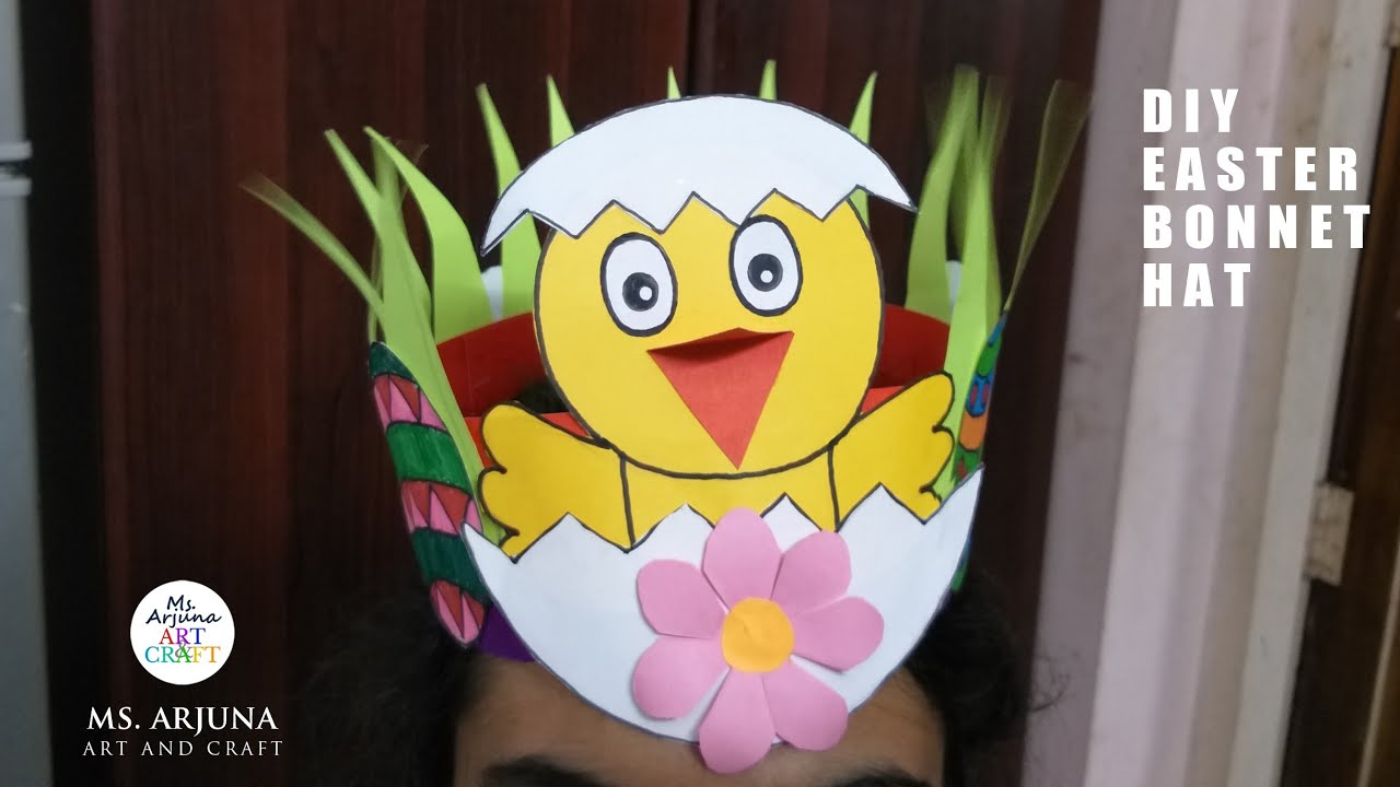 How to make an Easy Easter Bonnet/Hat with Paper | Easter Craft Ideas ...
