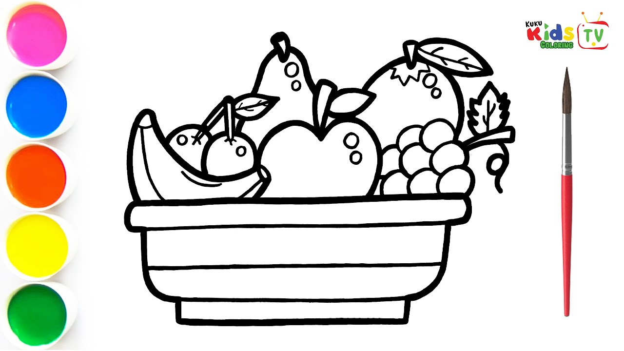 Fruits drawing and Painting for Kids, Toddlers | How to draw Fruits ...
