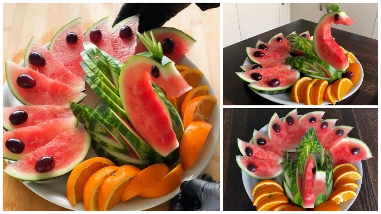 Art In Watermelon Fruit Platter - Watermelon Swan Decoration Ideas ...