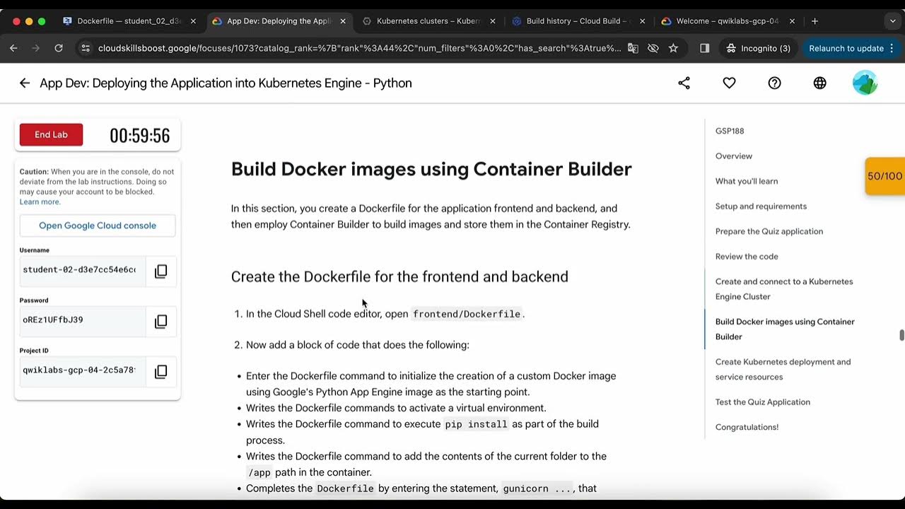 App Dev: Deploying the Application into Kubernetes Engine - Python ...
