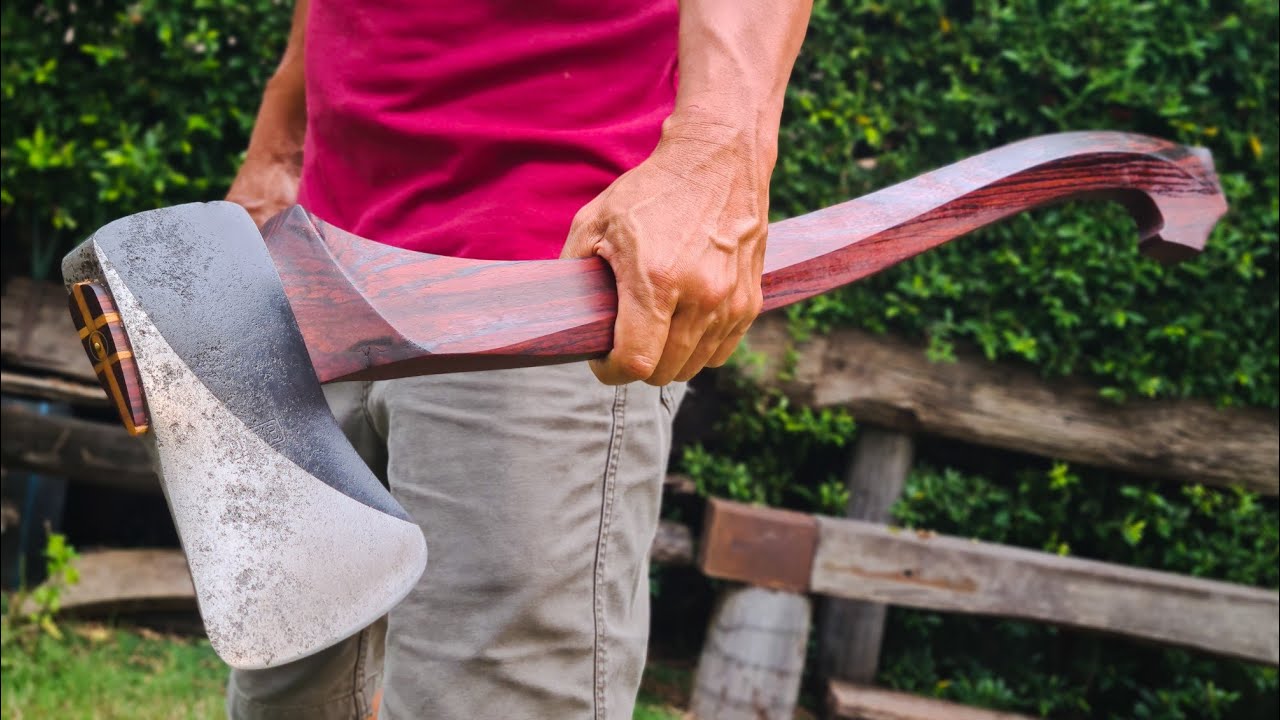 The result of restoring an old axe & making a new handle from Rosewood ...