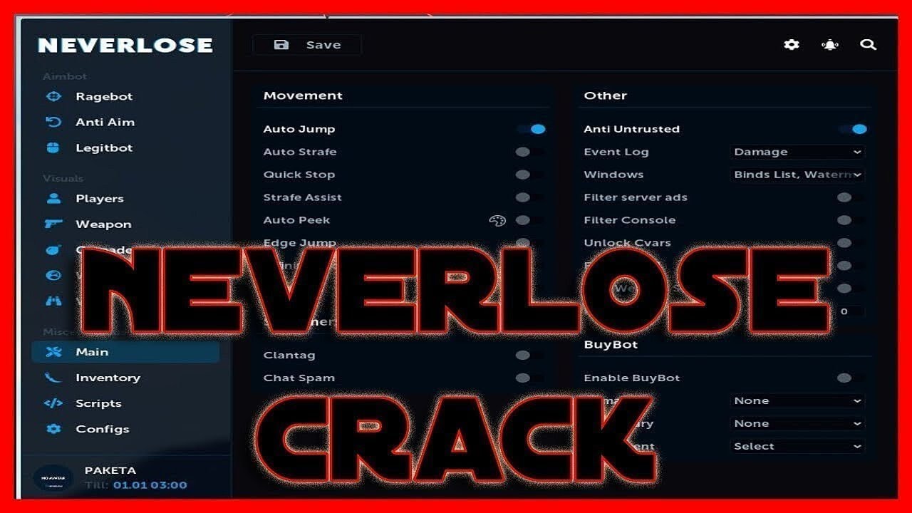 NEVERLOSE CRACK DLL | FREE DOWNLOAD | BEST RAGE CHEAT CS2 | NEVERLOSE ...
