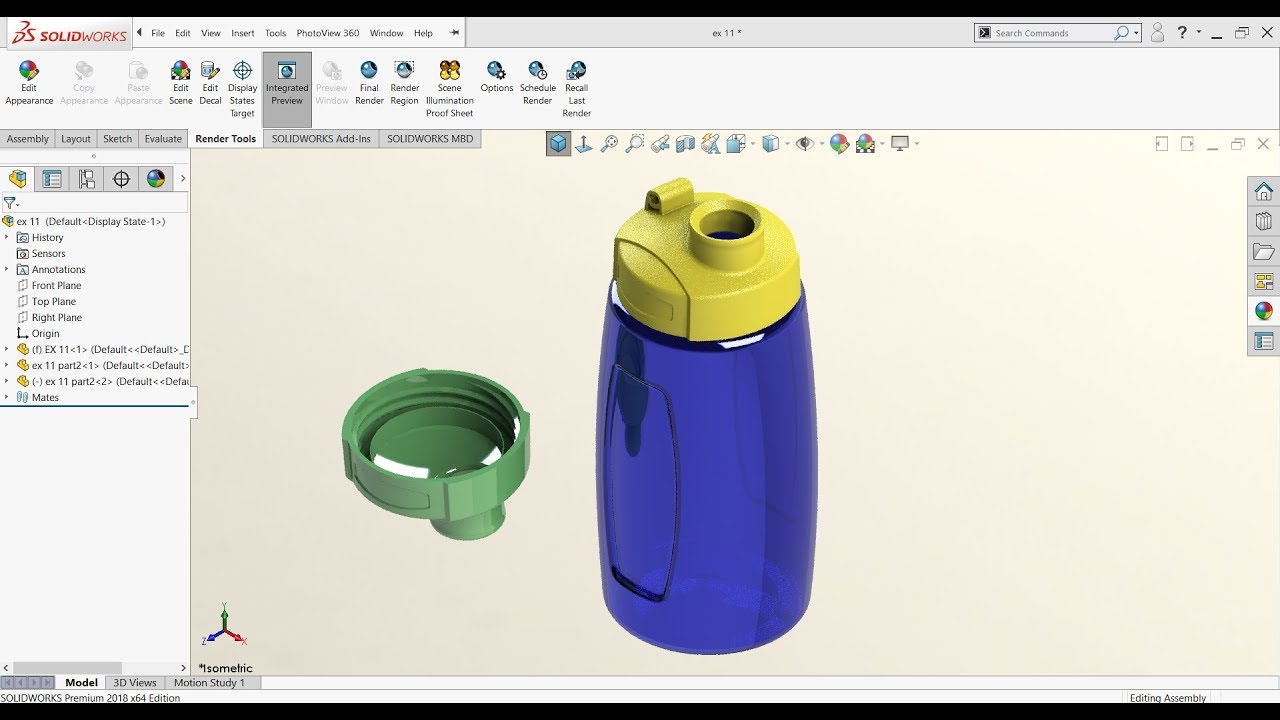 Solidworks Advanced And Assembly Tutorial Design and Assembly Of Bottle ...