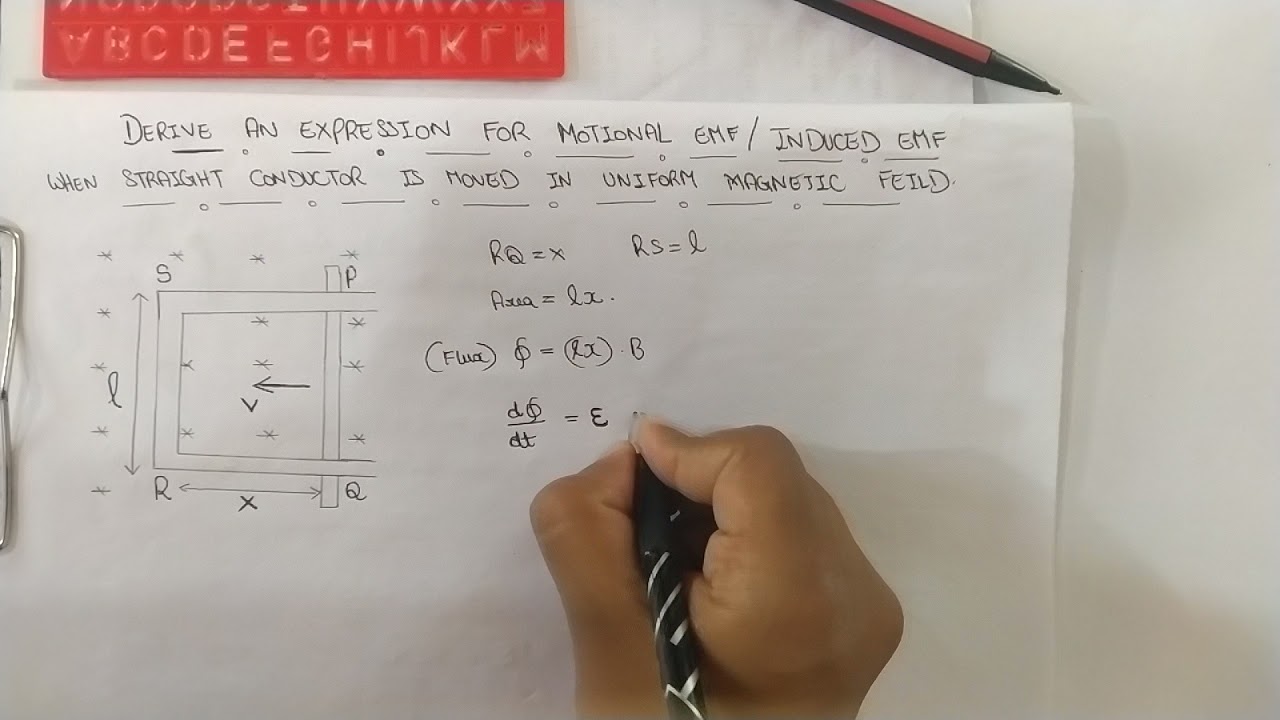 Expression For Motional EMF(Induced EMF) | Most Repeated derivation ...