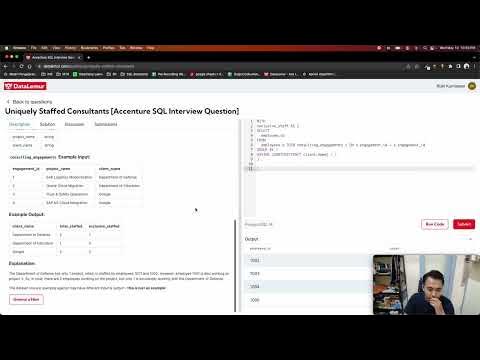 Solving Uniquely Staffed Consultants [Accenture SQL Interview Question ...