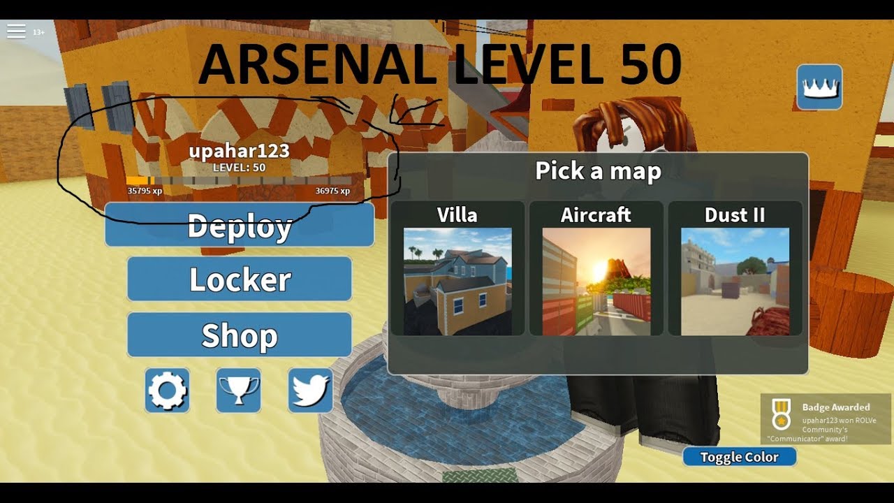 REACHING LEVEL 50 IN ARSENAL!!! - YouTube