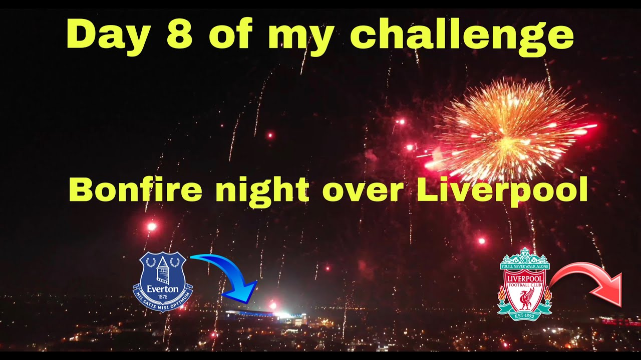 Bonfire night in Liverpool with a voiceover. Showing Liverpool from the ...