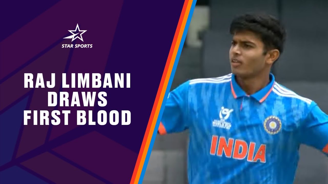 IND's Raj Limbani Knocks Over AUS' Sam Konstas | ICC U-19 Men's World ...